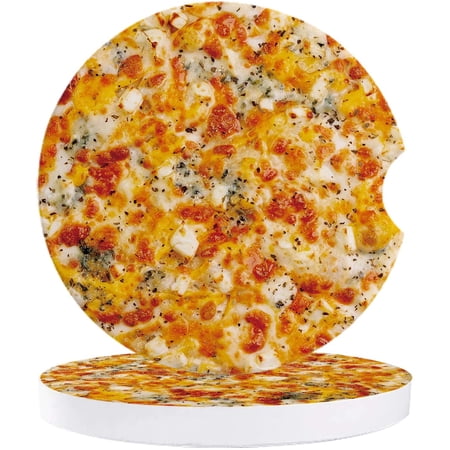 RYLABLUE Giant Pizza Burrito Set of 6 Car Coaster for Drinks, Absorbent ...