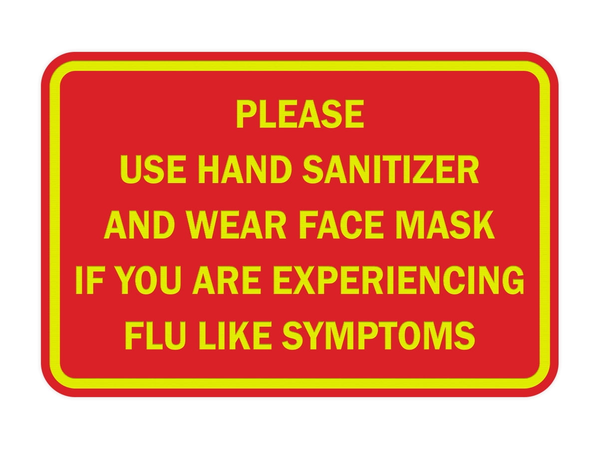 Classic Framed Please Use Hand Sanitizer and Wear Face Mask Sign (Red ...