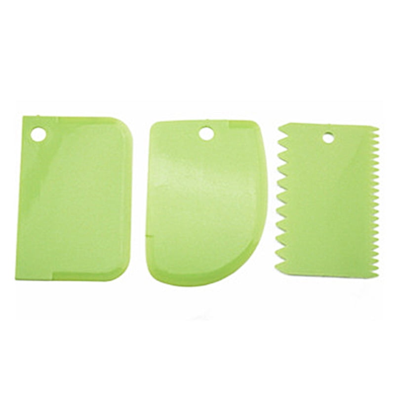 3 PCS Plastic Dough Scraper Cake Cream Icing Spatula Cake Scraper Set ...