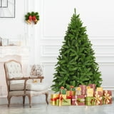 Gymax 6ft Unlit Artificial Christmas Fir Tree with 1250 Premium Hinged ...