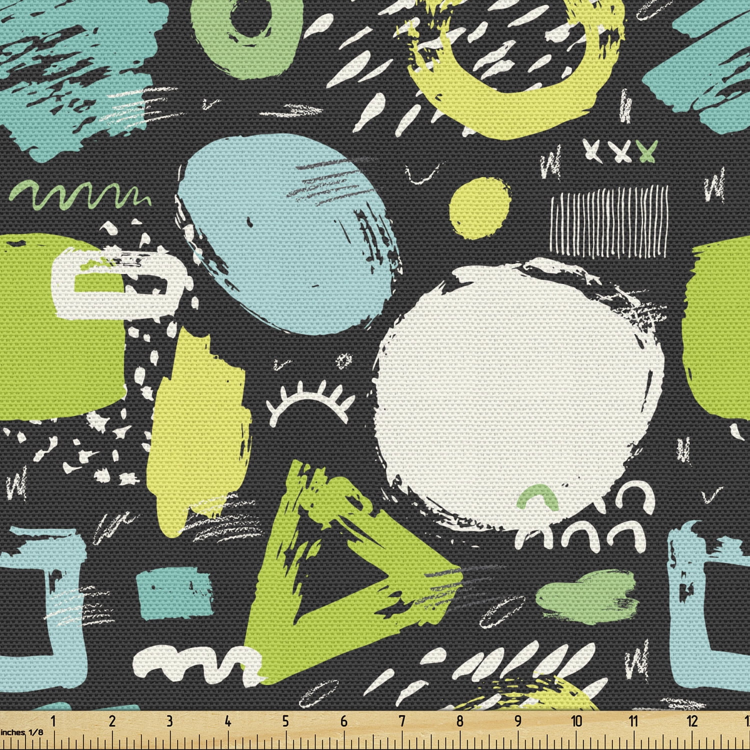 Grunge Upholstery Fabric by the Yard, Sketchy Art Digital Geometric ...