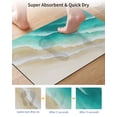 Abstract Beach Soft Diatomaceous Earth Mat, Teal Green Beige Ombre ...