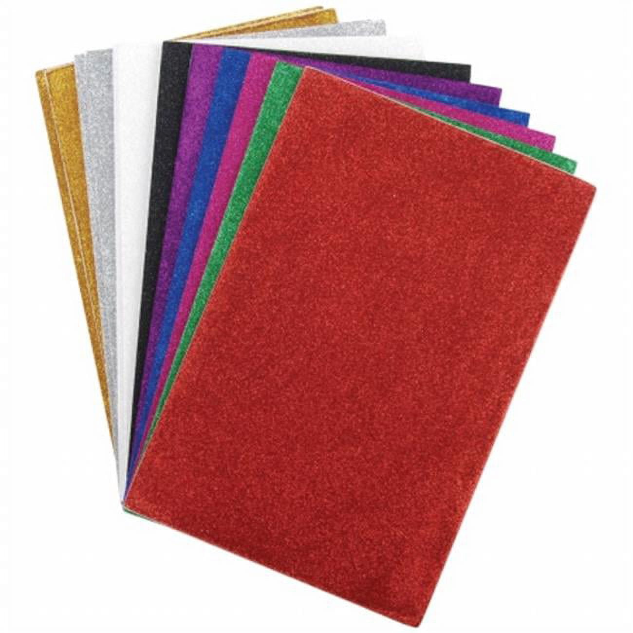 Glitter Sticky Back Foam Sheets 6 in.X9 in. 12- Pkg-Assorted Colors ...
