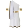 TiaoBug Men's Ancient Greek Toga One Shoulder Roman Robe with Cuffs ...