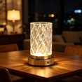 2 in 1 Crystal Vase Table Lamp, Dimmable LED Night Light with 3 Color ...