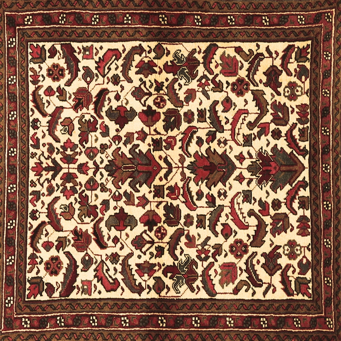 Ahgly Company Indoor Square Persian Brown Traditional Area Rugs, 5 ...