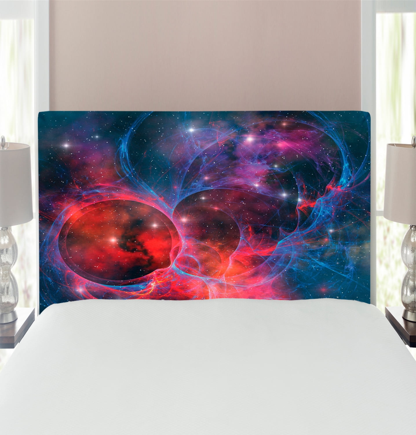 Outer Space Headboard, Nebula Gas Celestial Expanse in Galaxy Astral ...