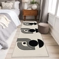 Abstract Geometric Runner Rug Non Slip 2x6 Modern Minimalist Black Line ...