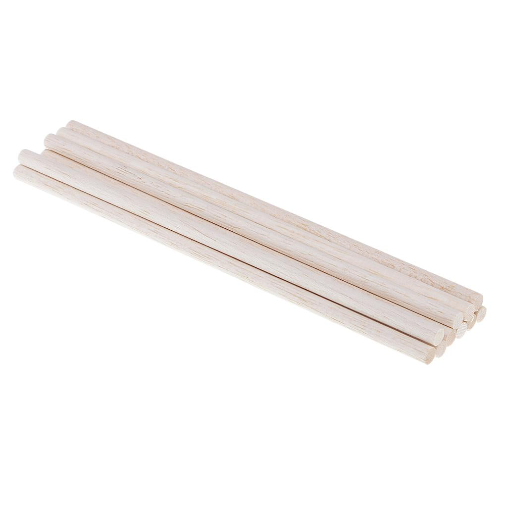 10 Pieces Round Blank Unfinished Balsa Wood Wooden Dowel Rod Pole for ...