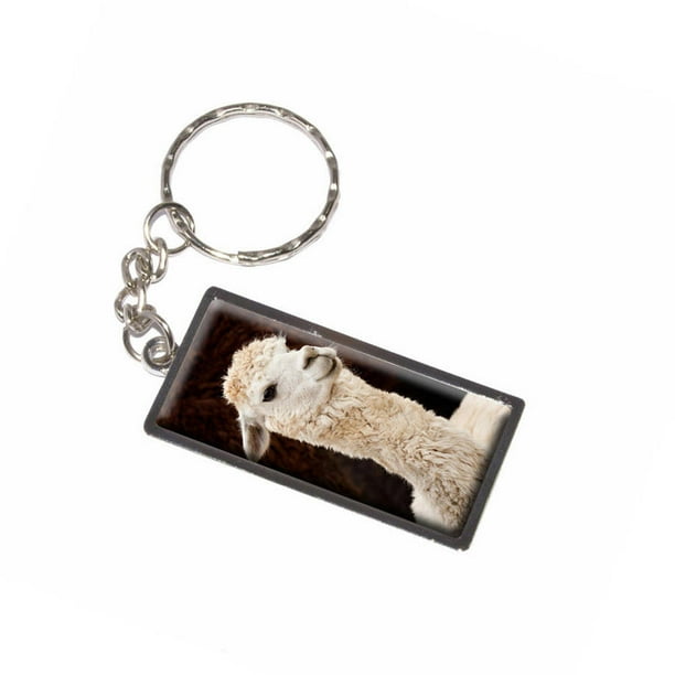 White Llama Keychain Key Chain Ring - Walmart.com