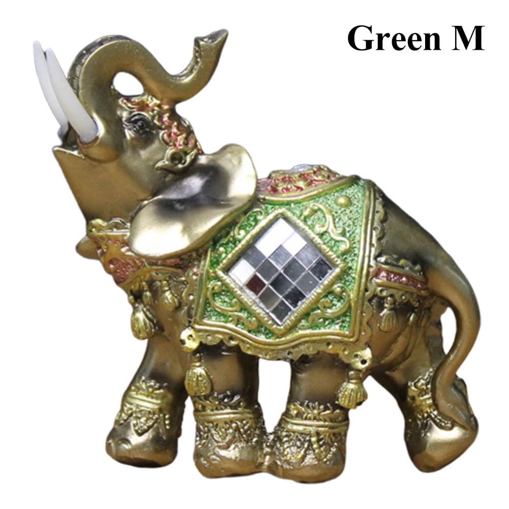 Yoone Elephant Figurine Resin Garden Miniature Craft Gift Home Desktop ...
