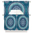 Bohemian Concentric Rings Swag Curtains Valance and Tier Set, Teal ...