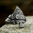 K-KED ACE OF SPADES Poker Card Ring Stainless Steel Men's Vintage Biker ...