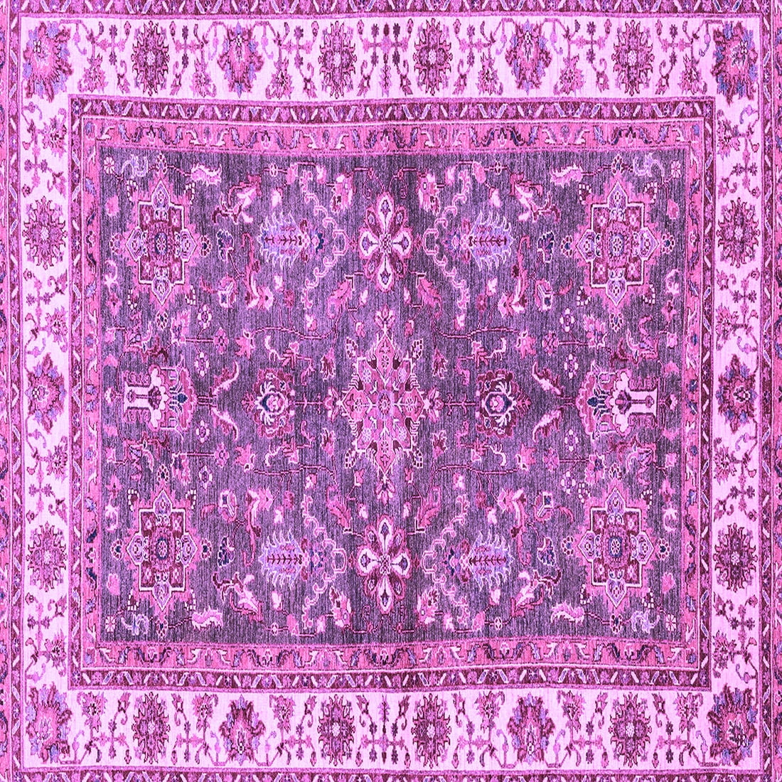 Ahgly Company Indoor Square Oriental Purple Traditional Area Rugs, 7 ...