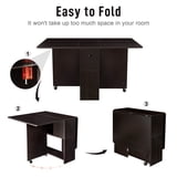 Dinaza Collapsible Dining Table with Storage, Portable, Extendable ...