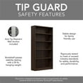 Pemberly Row Tall 5 Shelf Bookcase Set in Black Walnut - Engineered ...