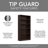 Pemberly Row Tall 5 Shelf Bookcase Set in Black Walnut - Engineered ...