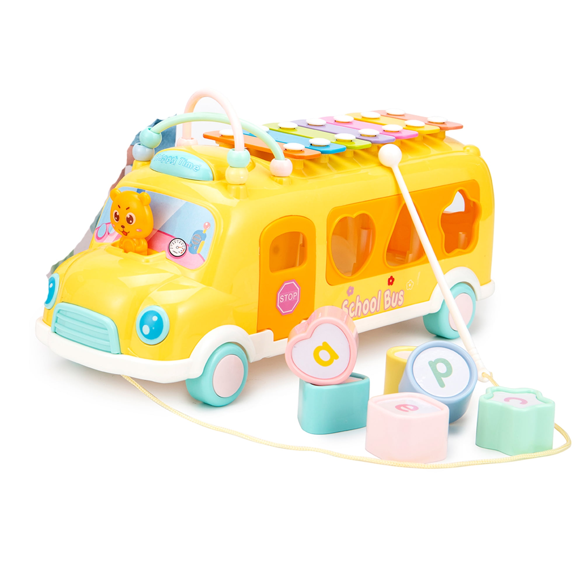 Children's Lovely Music Piano Bus Toy Car on the Piano Bus Car Multi ...