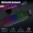 Cshidworld Wired Gaming Keyboard & Mouse Combo, 114 Keys, RGB LED, Anti ...