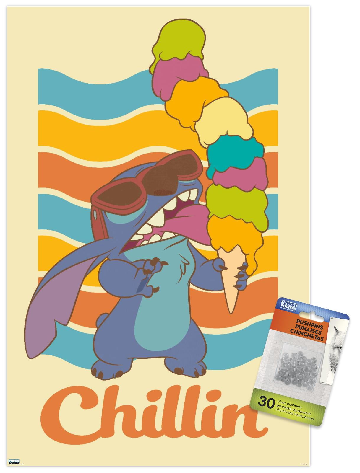 Disney Lilo and Stitch - Chillin Wall Poster with Push Pins, 14.725" x ...