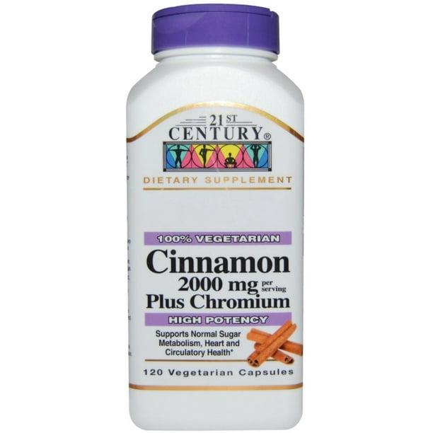 21st Century Cinnamon Plus Chromium 2000mg Capsules, 120 Ct - Walmart.com