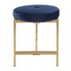 Chloe Contemporary Vanity Stool in Gold Metal and Blue Velvet by ...