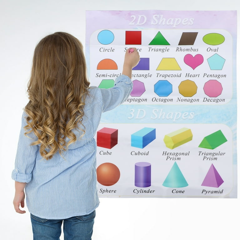 Shapes Childrens Educational Poster Chart 2d 3d