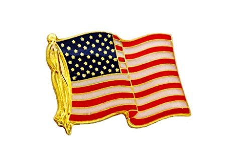 USA Furled Flag Patriotic Lapel Hat Pins PPM7315 (1 Pin, USA Flag ...