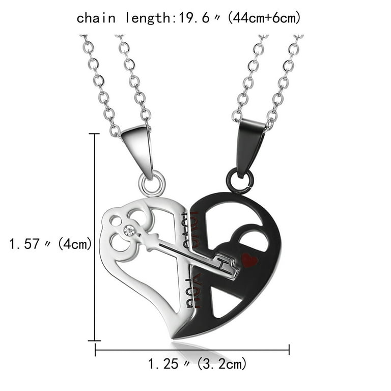 Half Heart Necklace For Couples Set