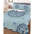 Blue Vintage Flower Quilts Bedding Set King Size Country Tribal Exotic ...