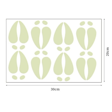 Glow in The Dark Stickers Luminous Christmas Footprints Green Blue Wall ...