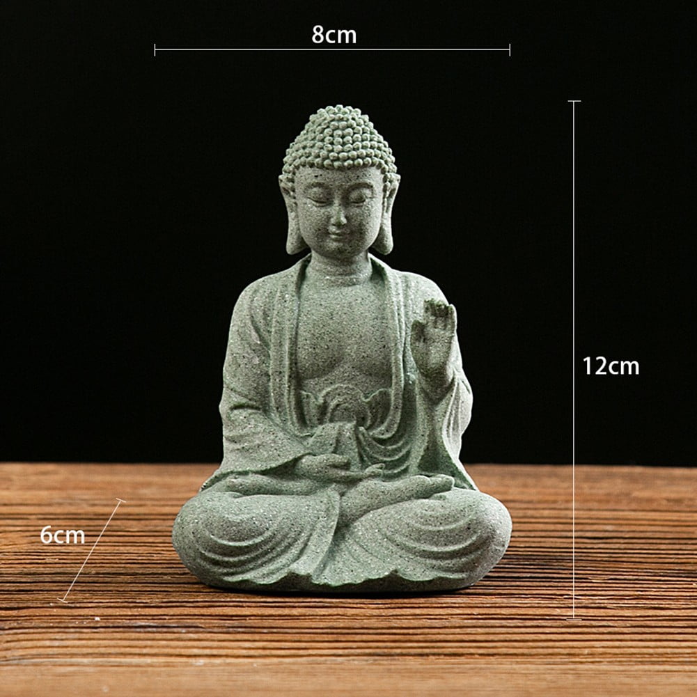 Garden Ornament Sitting Buddha Resin Stone Zen Effect Outdoor Indoor ...