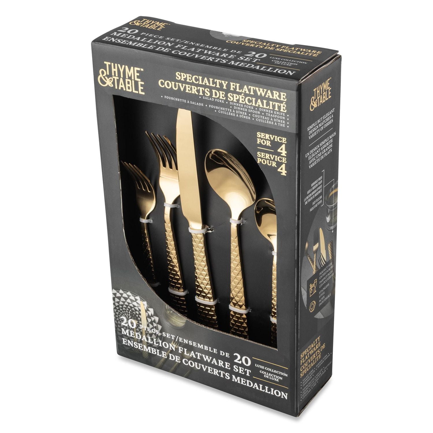 Click here for Thyme & Table 20-Piece Stainless Steel Gold Medall... prices