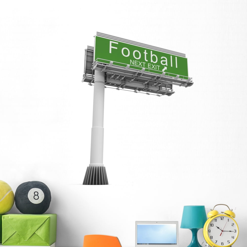 Freeway Exit Sign Football Wall Decal by Wallmonkeys Peel and Stick ...