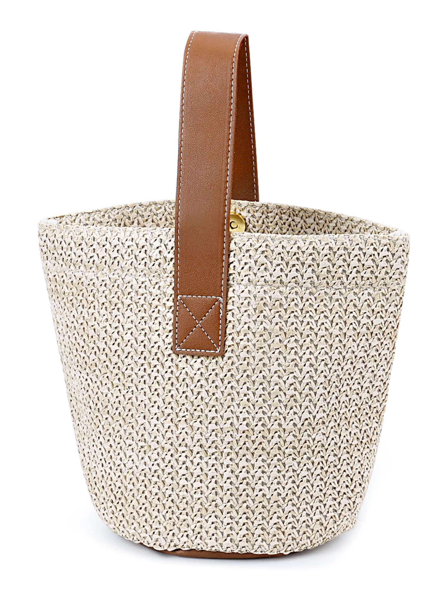 BadPiggies Women Straw Tote Handbag Vintage Woven Bucket Satchel Beach ...