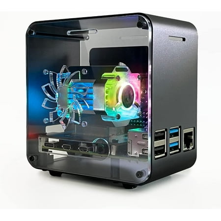 ElectroCookie Raspberry Pi 4 Case, Aluminum Mini Tower Case with Dual ...