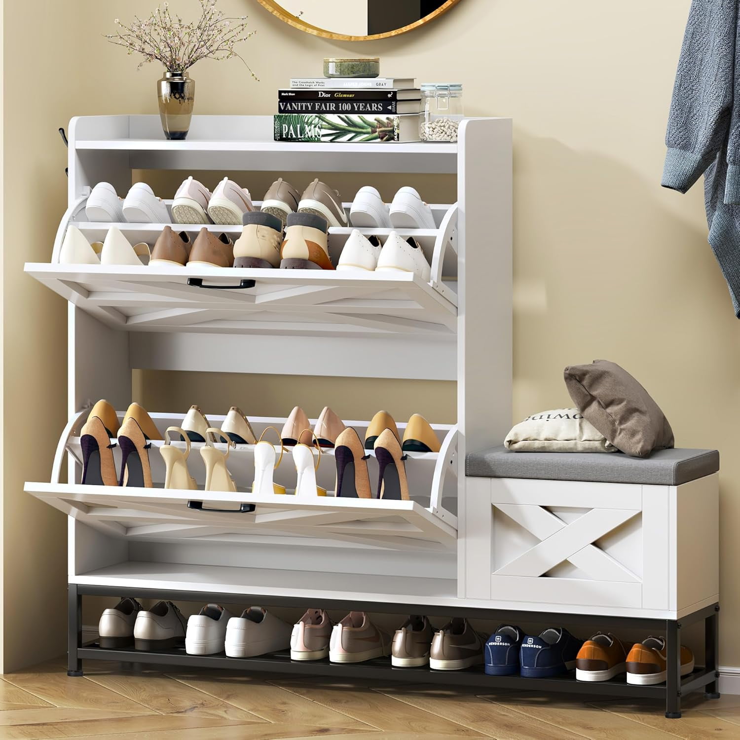 Click here for Unbranded Shoe Storage Cabinet With Shoe Bench  En... prices