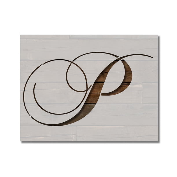 Large Big Script Cursive Letter P Stencil Template Reusable 8.5 x 11 ...