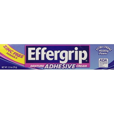 Effergrip Denture Adhesive Cream, Extra Strong Holding Power, 2.5 oz (Pack - 6) - Walmart.com