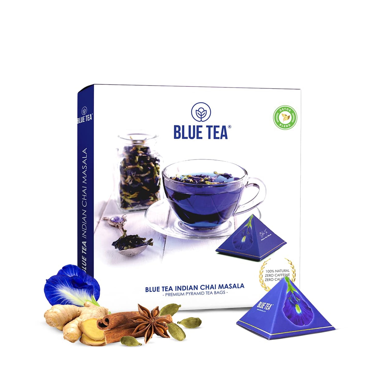 BLUE TEA Indian Chai Masala 12 Teabags Caffeine-Gluten Free - Walmart.com