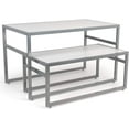 2-Piece Set of Rectangular Nesting Tables, Modern Style, Steel Frame ...