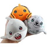 Set of 3 Ocean Animals - Shark, Seal, Clownfish - Cute Ball Plush ...