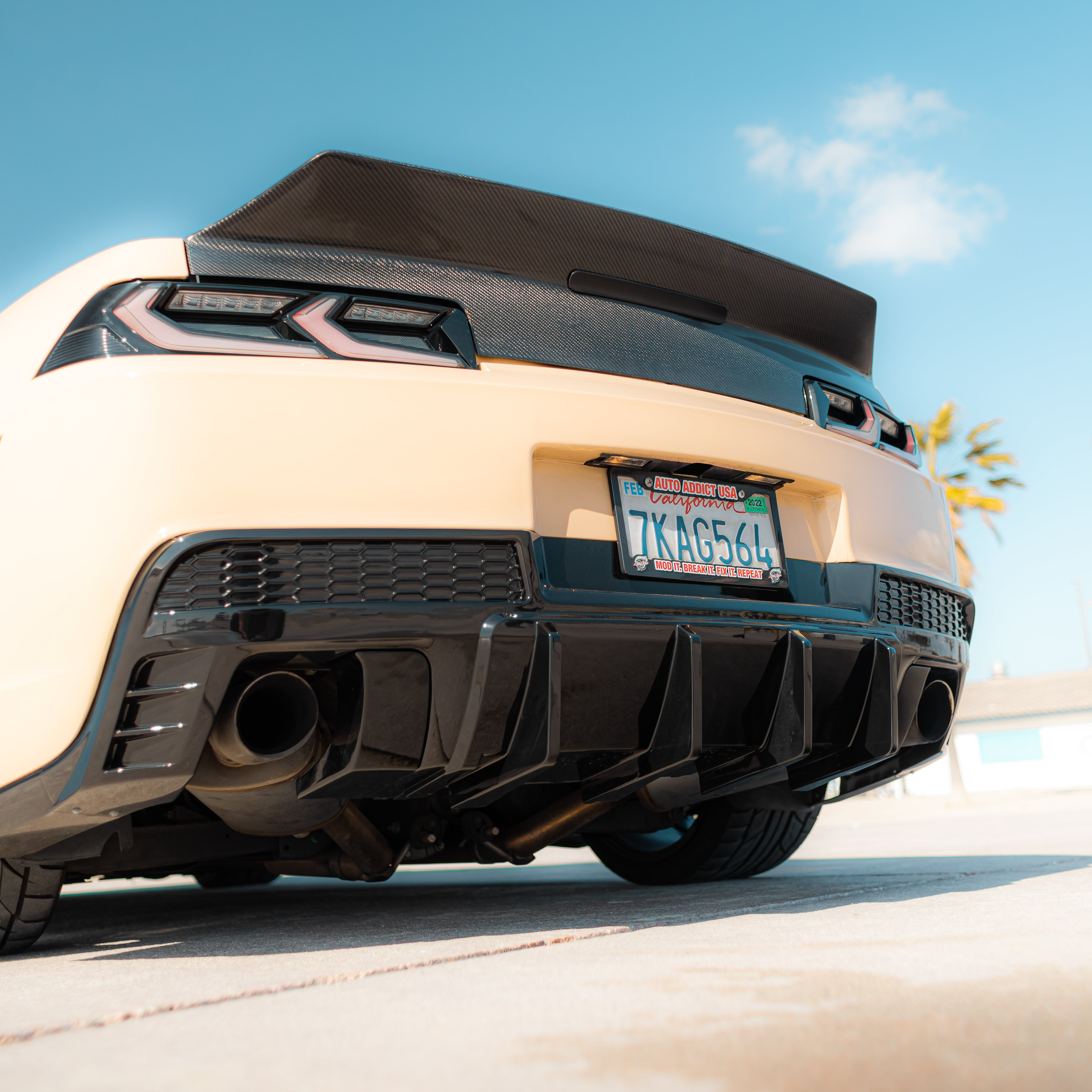 2014-2015 Chevy Camaro Evo Style Shark Fins Rear Diffuser Quad/Single ...