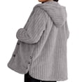Aellinatey Women's Fuzzy Fleece Sherpa Jacket Hooded Fall Winter Button ...