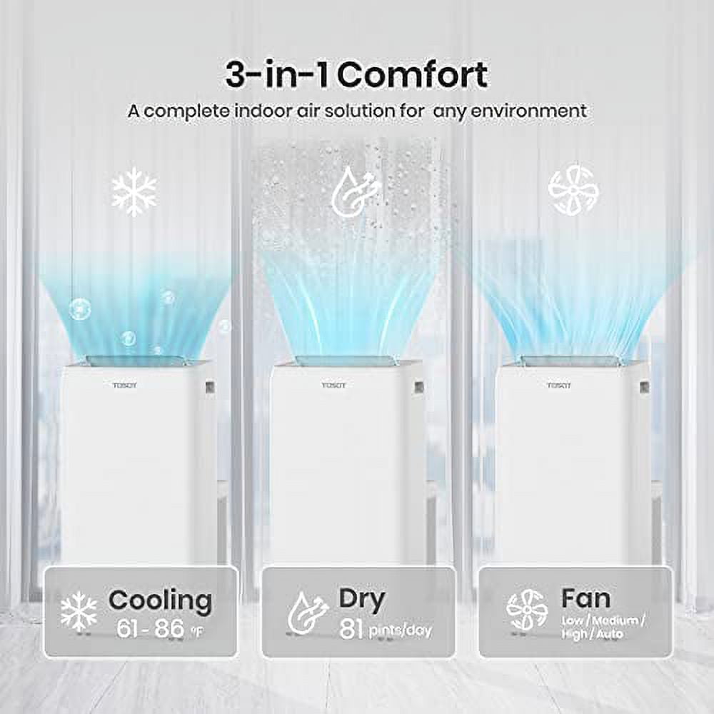 TOSOT 12,000 BTU Portable AC - Swing Function, Remote Control, 3-in-1 ...