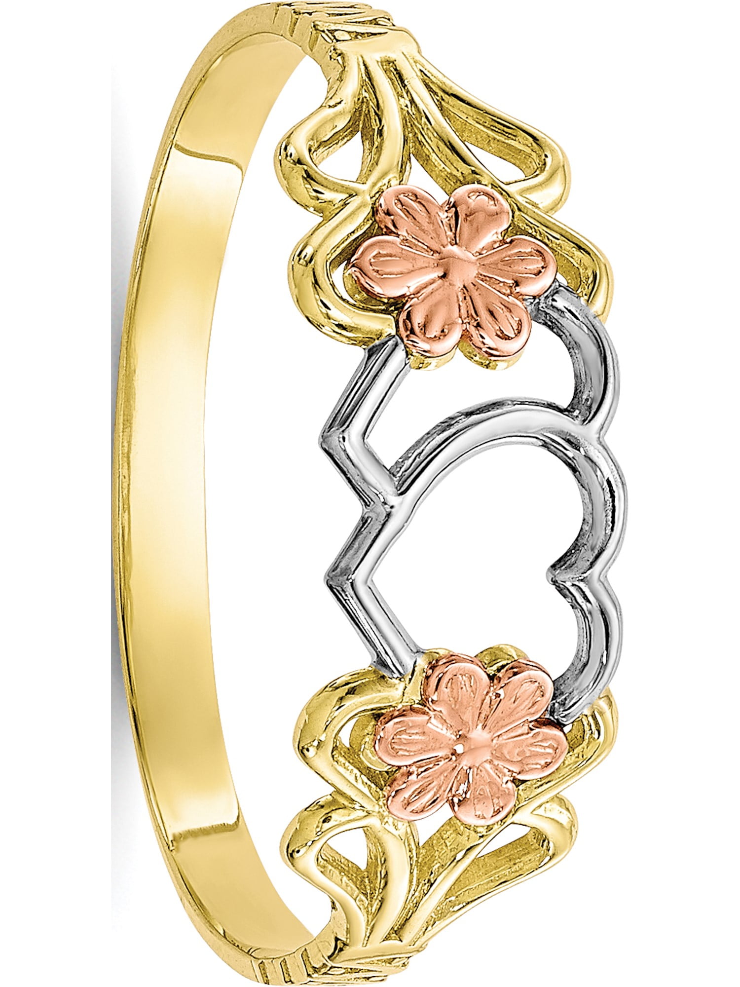 10k Two-Tone Gold Double Heart Ring | Walmart Canada