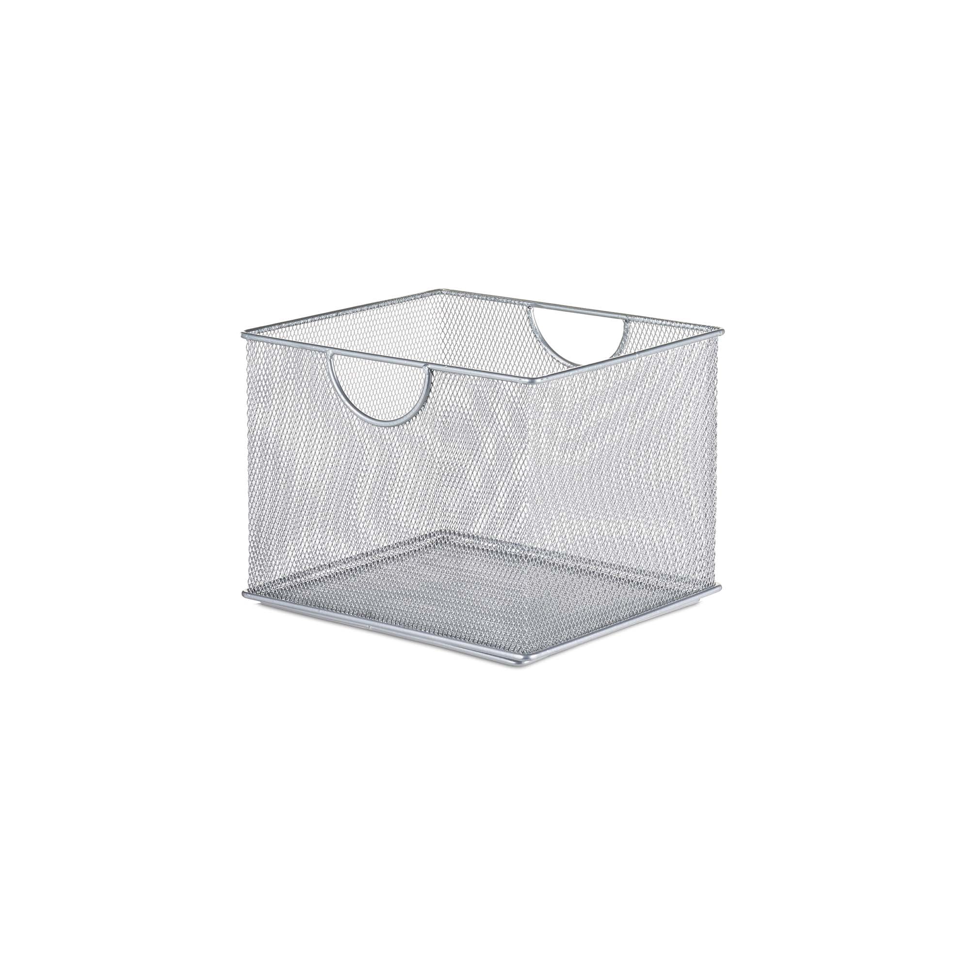 Design Ideas Mesh Stacking Bin, 8x7in, Silver - Walmart.com