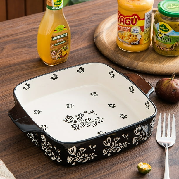 Baking Dish Ceramic Brownie Pan 9x9 Baking Pan Casserole Dish Lasagna ...