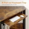 ODK Rustic Brown Corner Triangle Computer Desk with Storage & Keyboard ...