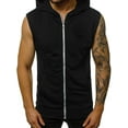 Mens Workout Hooded Tank Tops 2 Pack Zip Up Sleeveless Gym Shirts